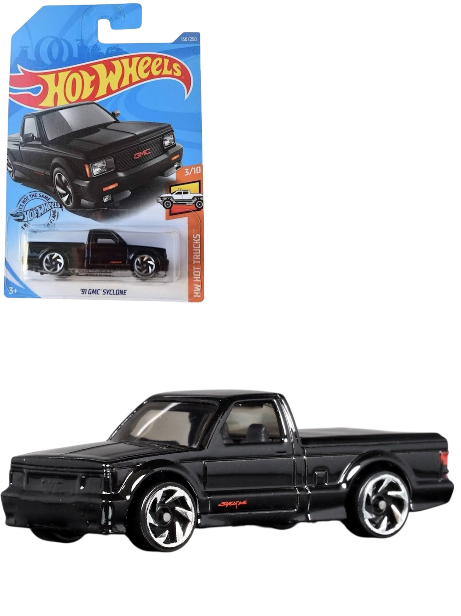 Машинка Hot Wheels GMC Syclone '91, коллекционная 1/64 длина 7 см YZ