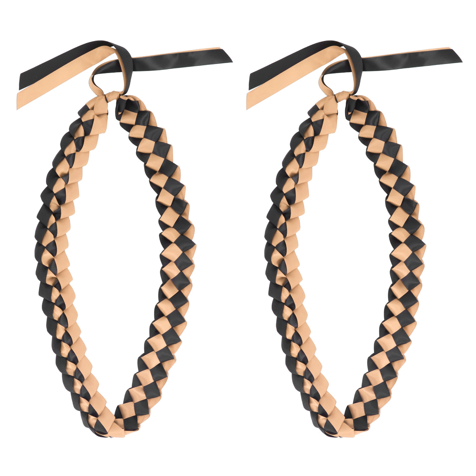 Лента на выпускной, 120 см, ручного плетения, черная/золотая, 2 шт.