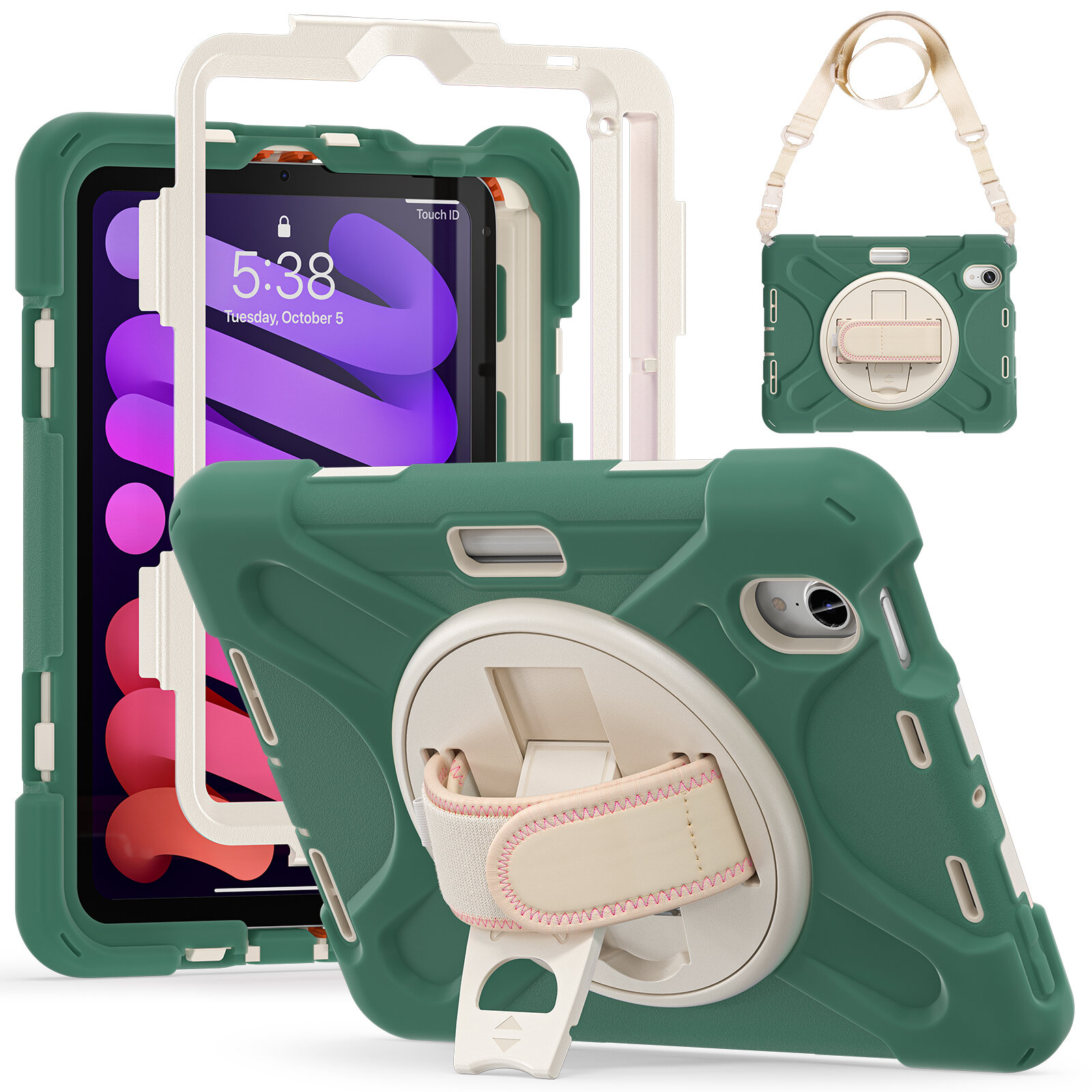 Противоударный чехол для iPad Mini 7 / Mini 6 Modmac X-StrongA Green
