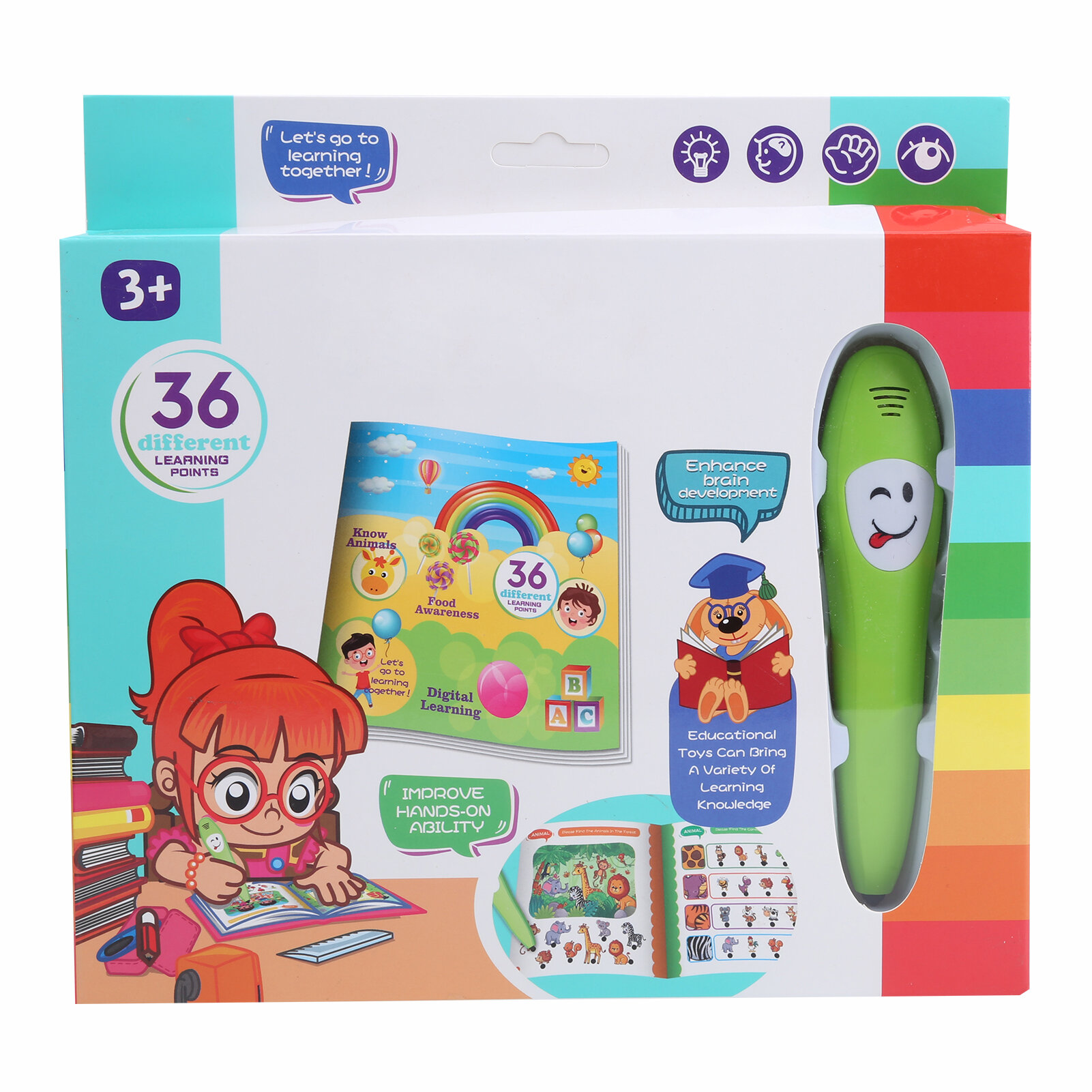 Детская логическая обучающая ручка, английская фигурка, точка познания животных, ручка для чтения, игрушка для детей, когнитивное развитие