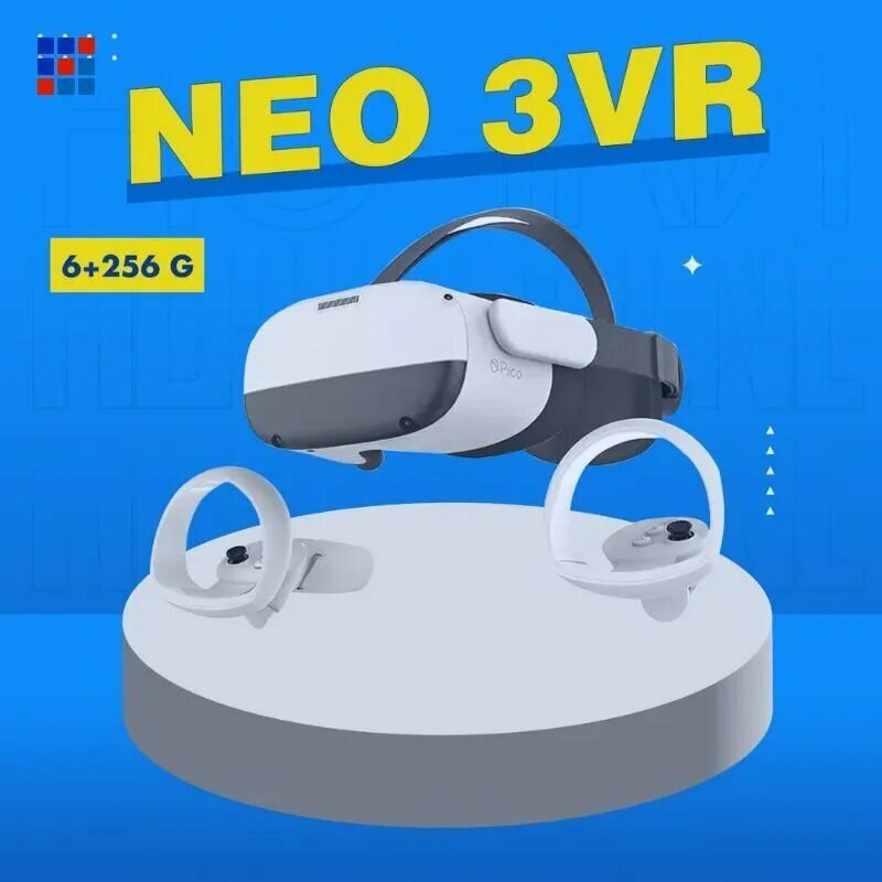 Виртуальные очки Pico Neo3 VR 3D, 6+256G, 98% абсолютно новый, глобальная версия, поддержка русского языка, европейский штекер, удобно носить