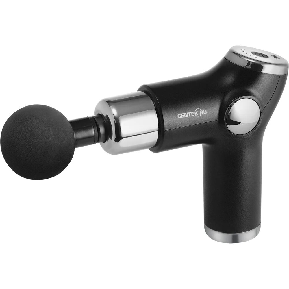 Centek Электромассажёр (пистолет) 30Вт, 4 насадки, 6 режимов, Li-ion 1800 мАч, 1800-3200 об. CT-2601