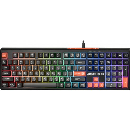 Клавиатура DEFENDER Atomic Force GK-005 RU Проводная черный/серый (45005)