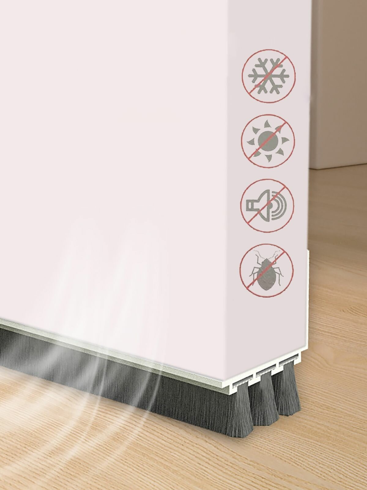 3-слойный дверной ограничитель тяги с щеточным самоклеящимся уплотнителем для удаления атмосферных воздействий