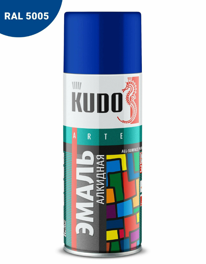 Краска эмаль синяя 520 мл kudo