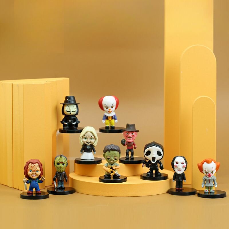 Набор из 10 ужасных фигурок персонажей, куклы для украшения торта на Хэллоуин, подарки на Хэллоуин и Рождество