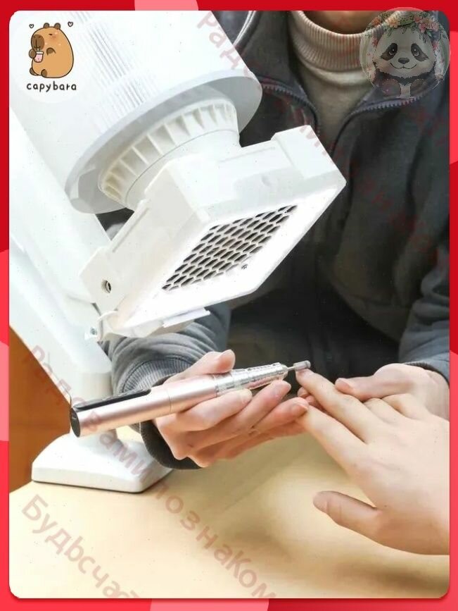 Инновационный бестселлер для маникюра и педикюра, настольная модель пылесоса с подсветкой для эффективной очистки воздуха при тонких работах, включая резьбу по дереву