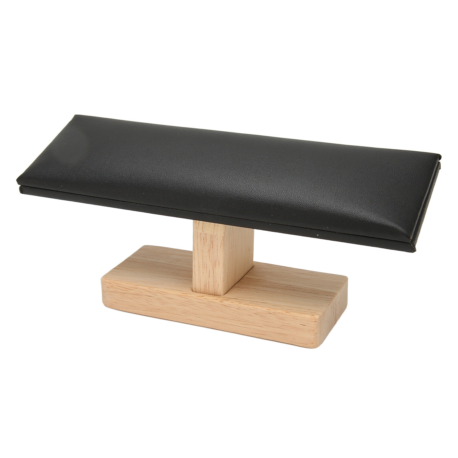 Держатель для часов, скошенный плоский однослойный держатель для браслета, Т-образный держатель для стола, офисный, черная кожа