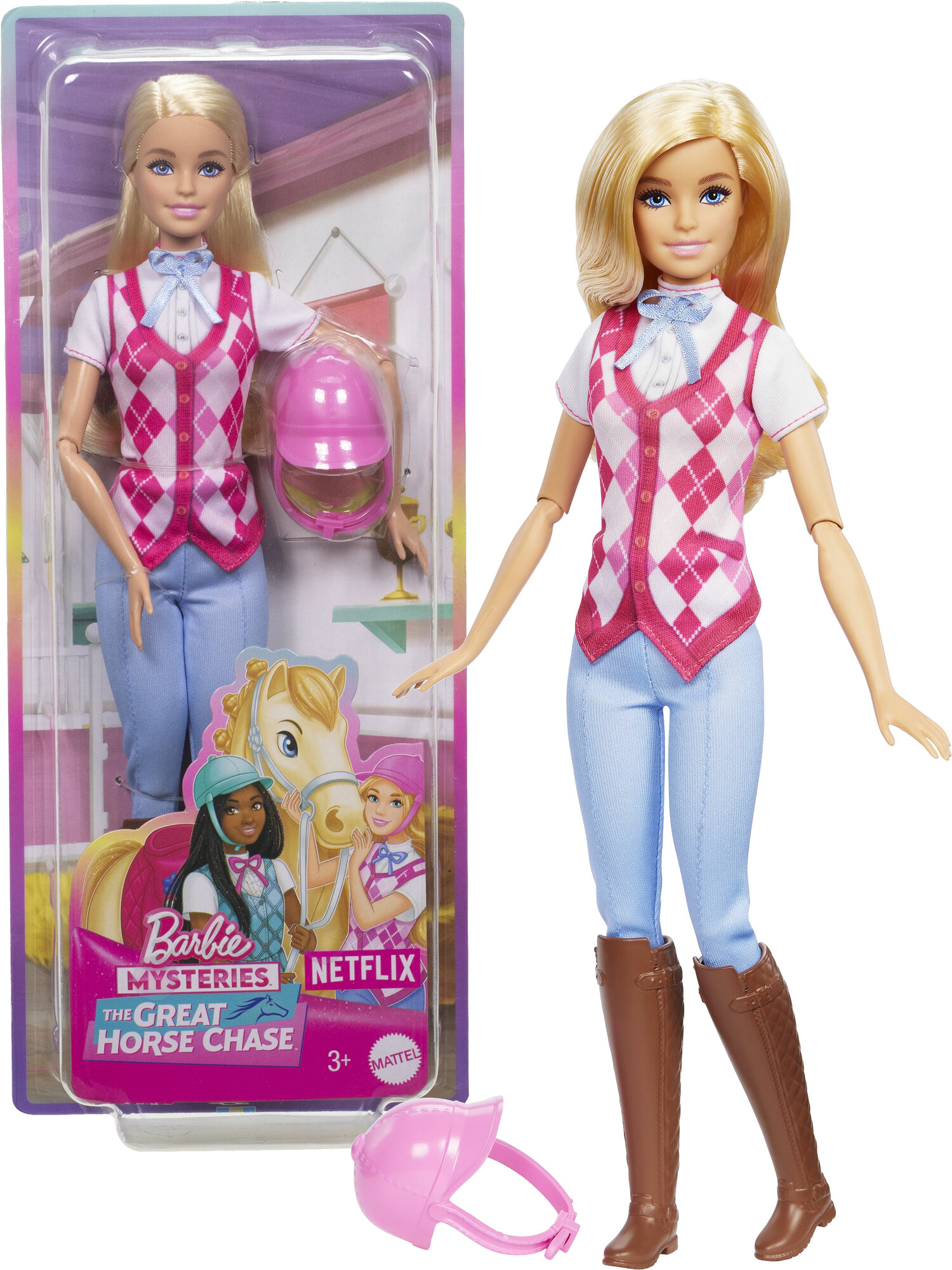 Загадки Барби: Великая погоня на лошадях Кукла Барби Малибу с одеждой и аксессуарами для верховой езды