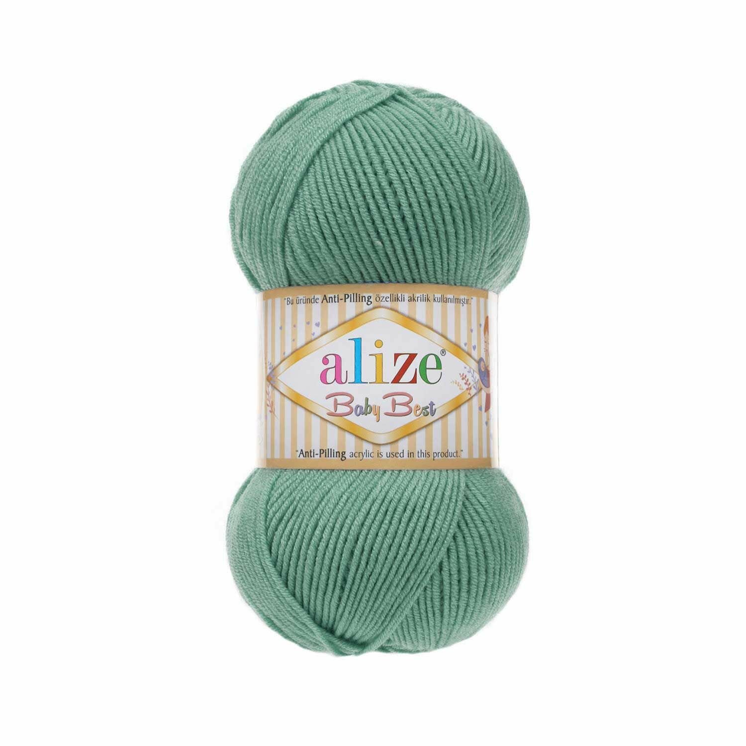 Пряжа Alize Baby Best 463 (5 мотков по 100г/240м) пыльная бирюза