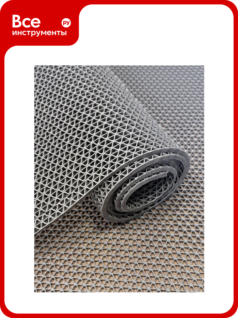 Покрытие противоскользящее для бассейна и бани QUINGDAO TOPLIT "Зиг-Заг" (4,5 мм) 90x1500 серый ZigZag_09х15grey, коврик