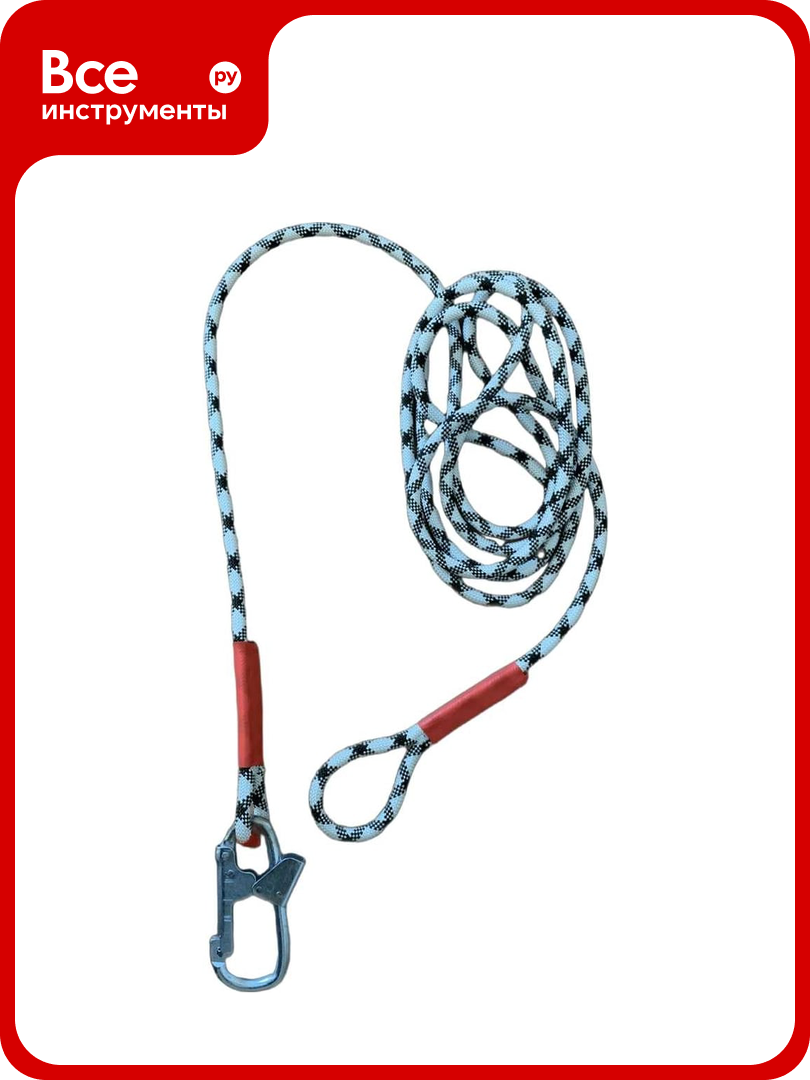 Строп КанТраст веревка В 20 м, канат в оплетке stvr20, с монтажным карабином