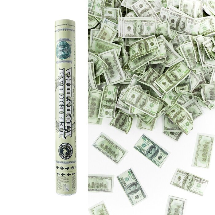 Хлопушка пневматическая «Деньги, Доллары», 40 см