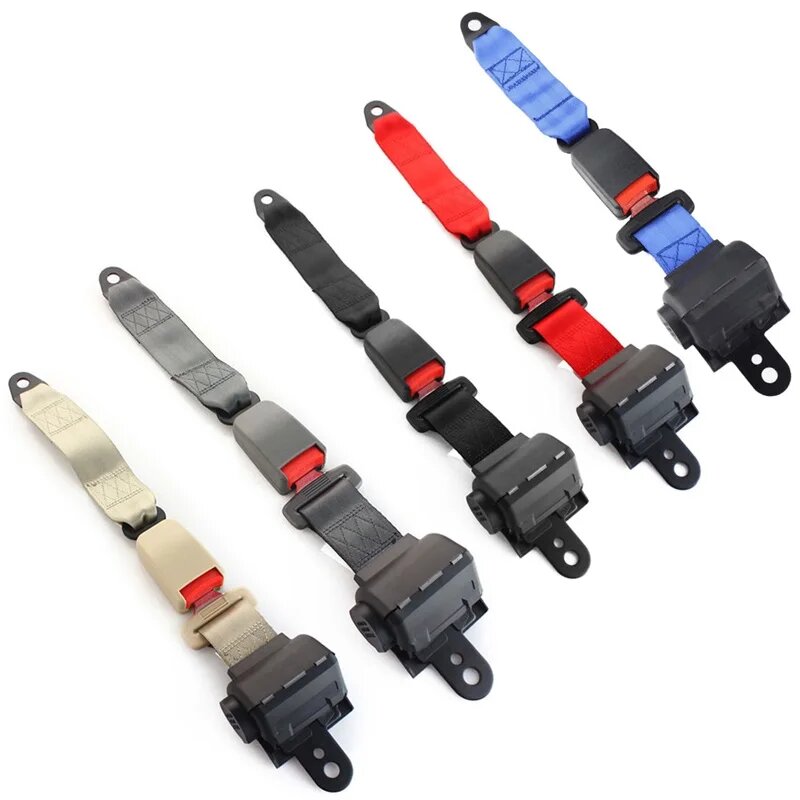 Универсальный автомобильный ремень безопасности, 2-точечный ремень безопасности для автобуса, выдвижной ремень безопасности для автомобиля, регулируемый ретрактор, замена интерьера par Red