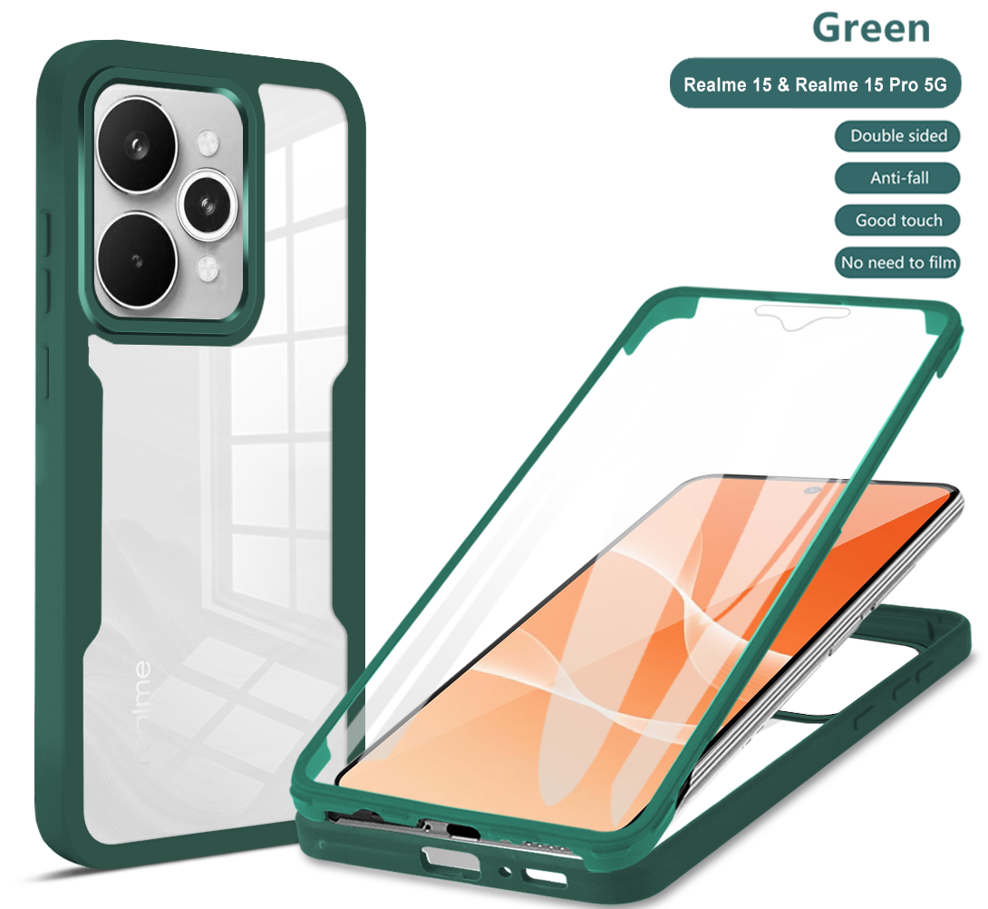Чехол Для Realme 15 5G/Реалми 15 Про 5G, soft touch, чехол-кардиомонитор, поликарбонат (PC), защита камеры, ударопрочный, усиленные углы, realme, Realme 15 5G, Realme 15 Pro 5G, green,