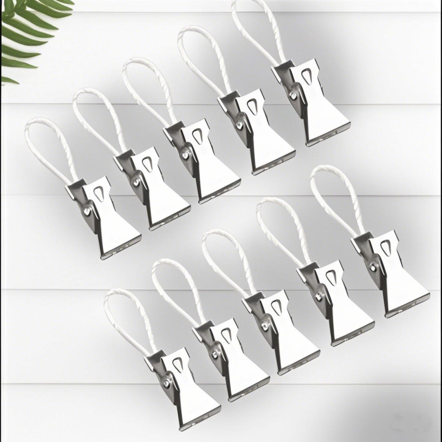 Тowel holder, 10 pcs, White, Metal, Universal Towel Hanger Set, Hanging on a hook, neutral-colored, for home kitchen garden car cabin, holds towels curtains dish towels ringless clothing oven mitts napkins cereal bags plants laundry gardening tools