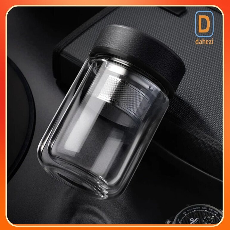 Стеклянная бутылка для воды BenRussell 310 мл, 310ml, Черный