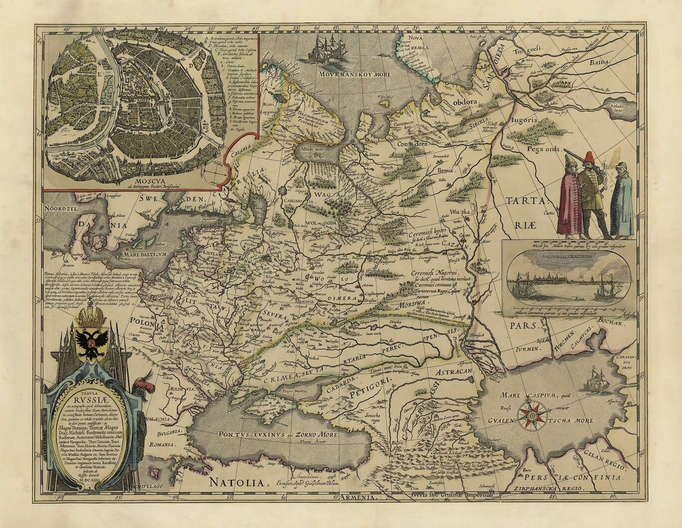 Старинная Карта России 1614 г. р. 129 на 100 см