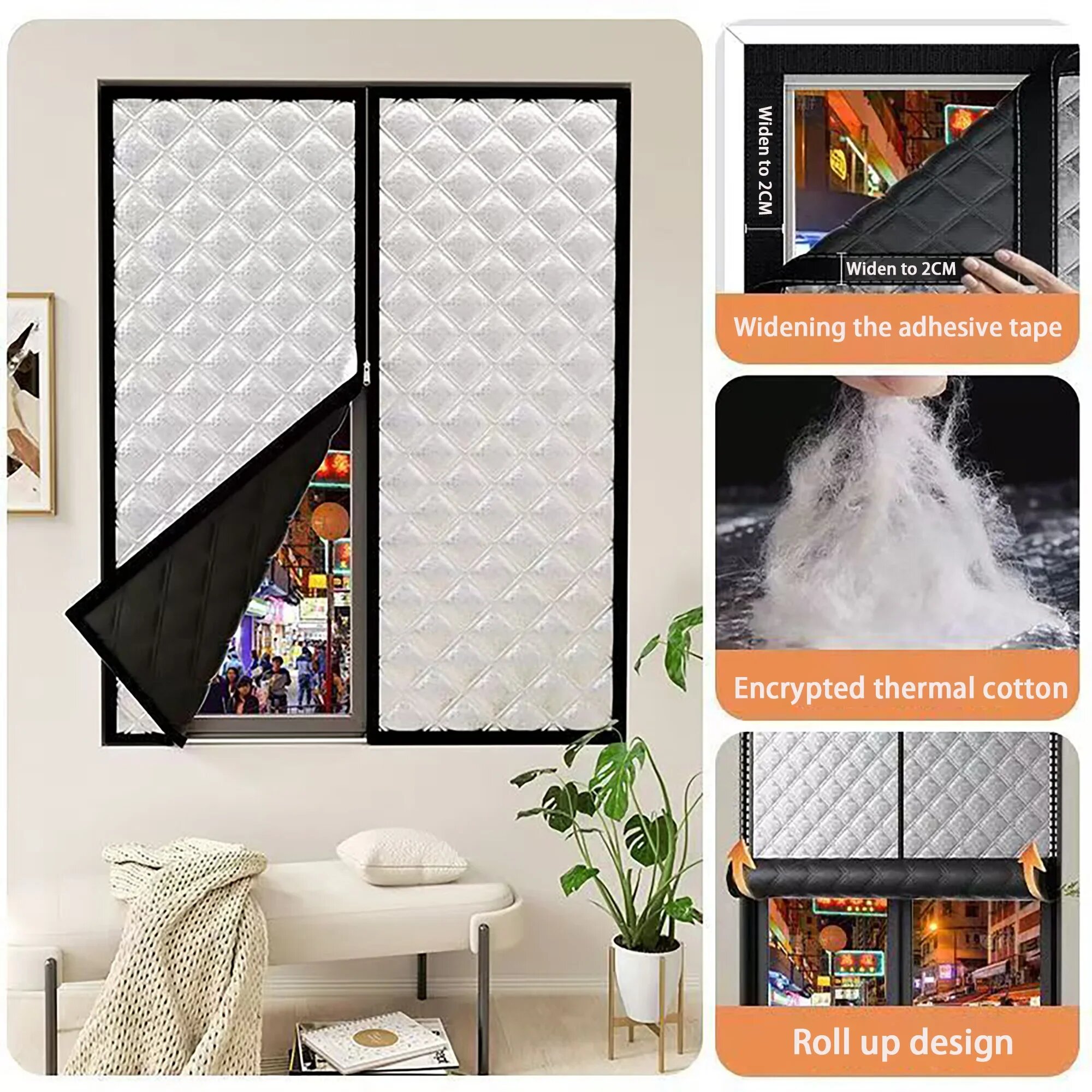 Теплые хлопковые шторы на молнии для окна height 220cm, black-width 70cm