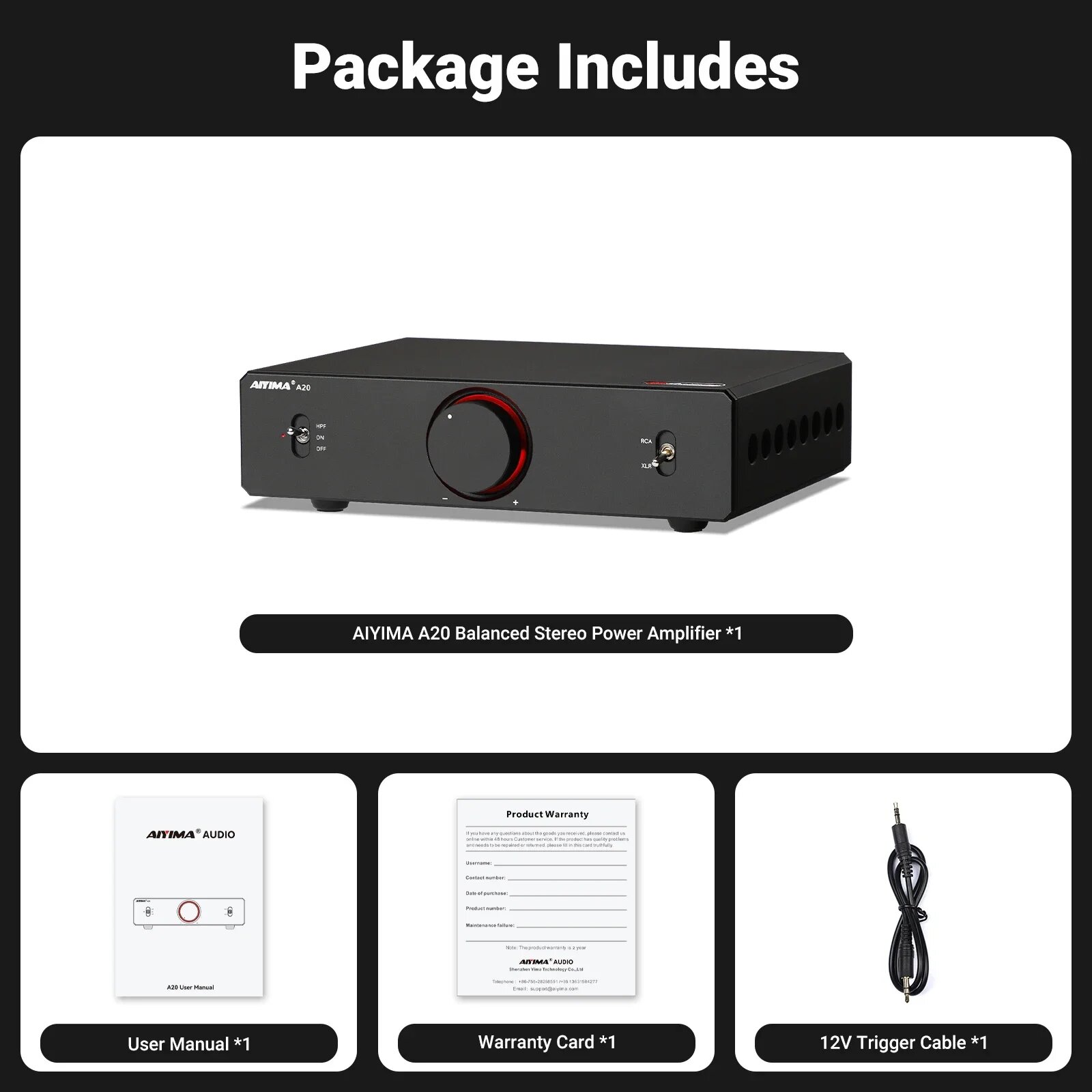 Aiyima Audio A20 Stereo Power Amplifier only A20