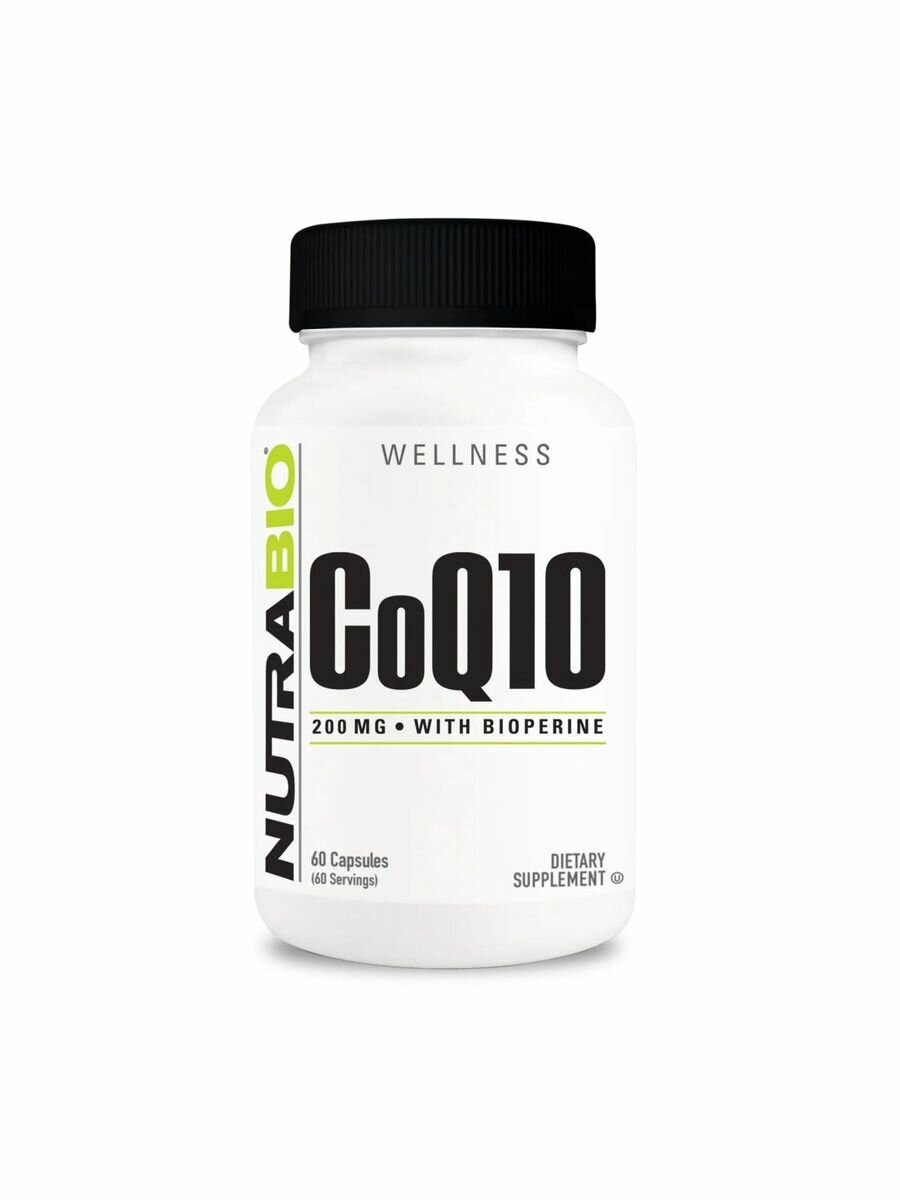 NutraBio Коэнзим Q10 200 мг 60 капсул для сердца и сосудистой системы