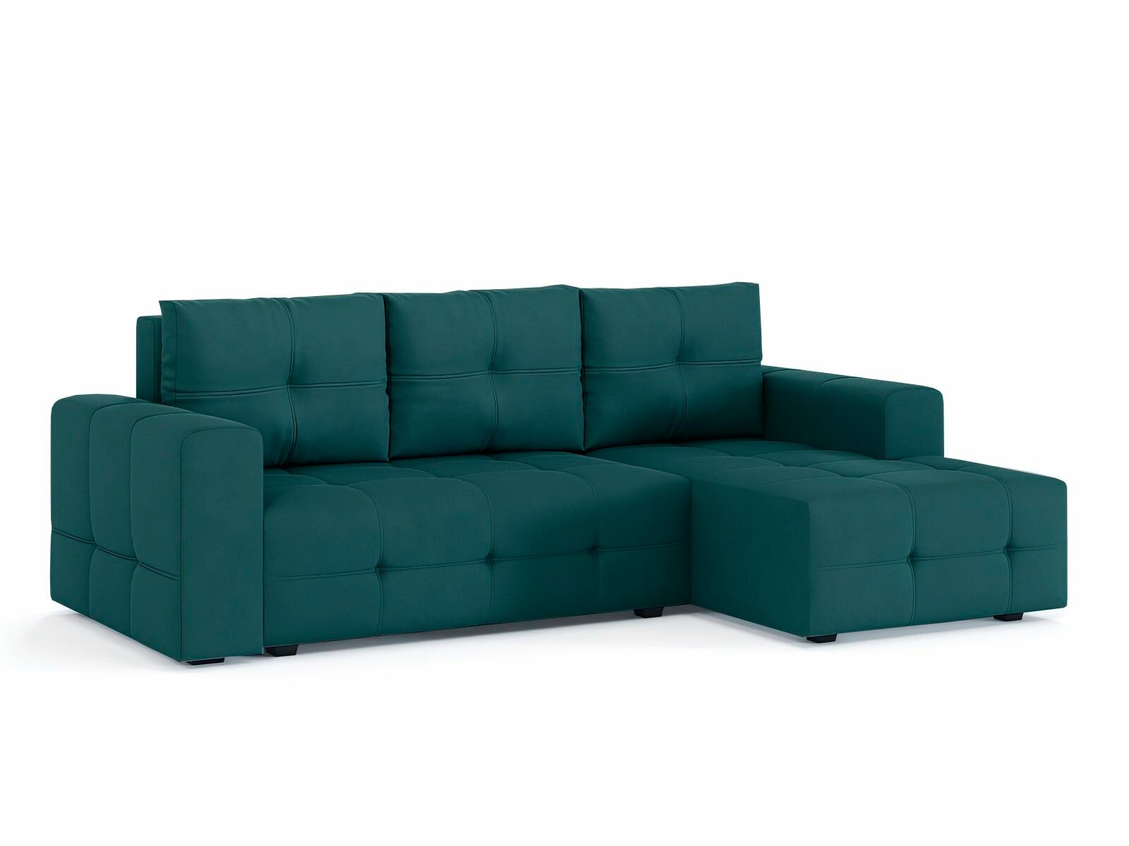 Угловой диван Прадо, еврокнижка, угол левый/правый, велюр Зара Изумруд