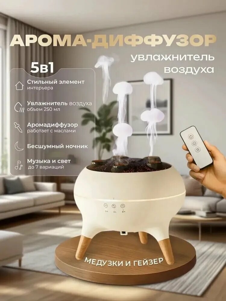 Увлажнитель воздуха медуза, белый