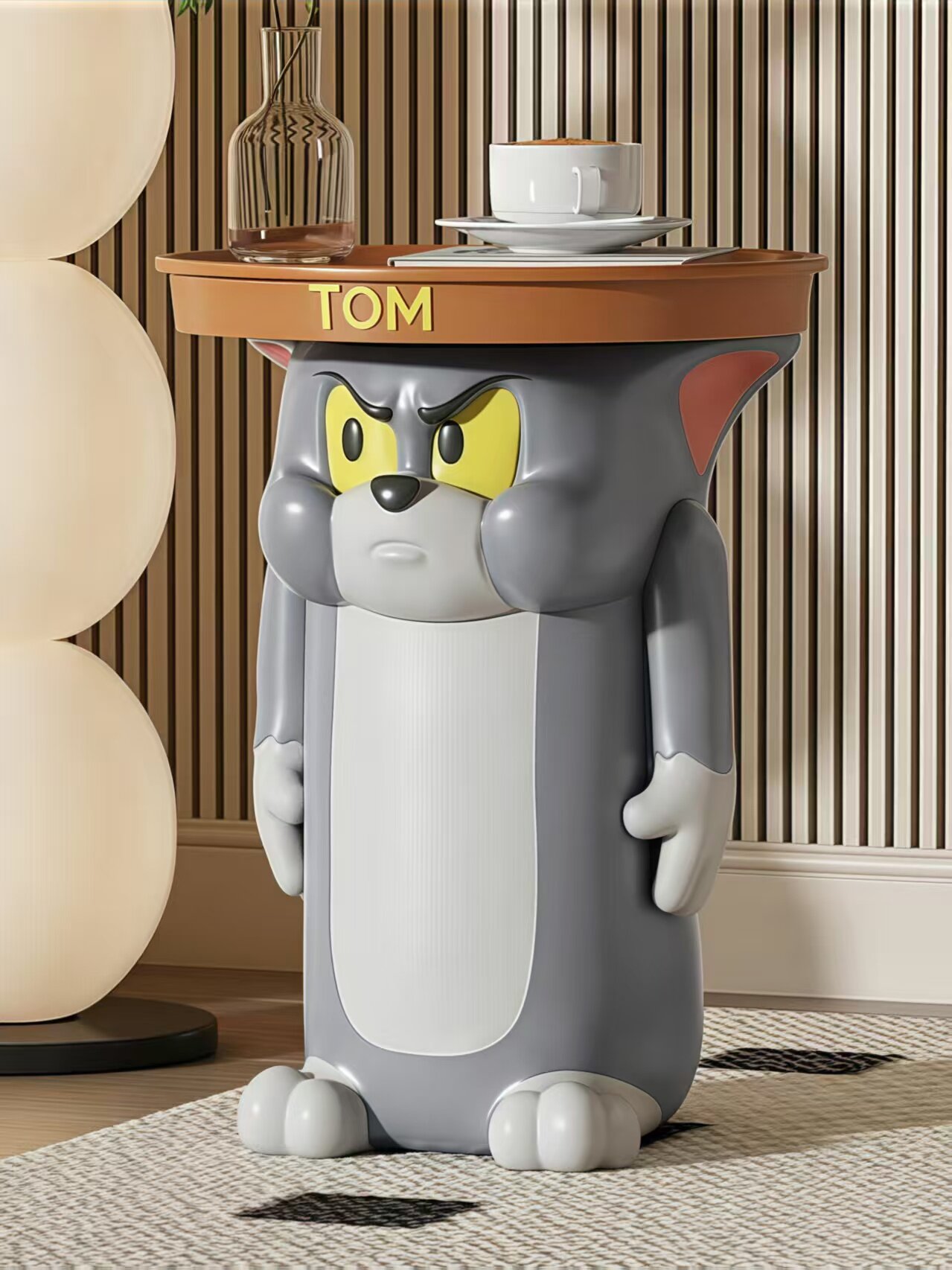 Чайный столик "СевернаяЕвропа", эпоксидная смола, для сада, арт-деко, 30×30×40 см, серый