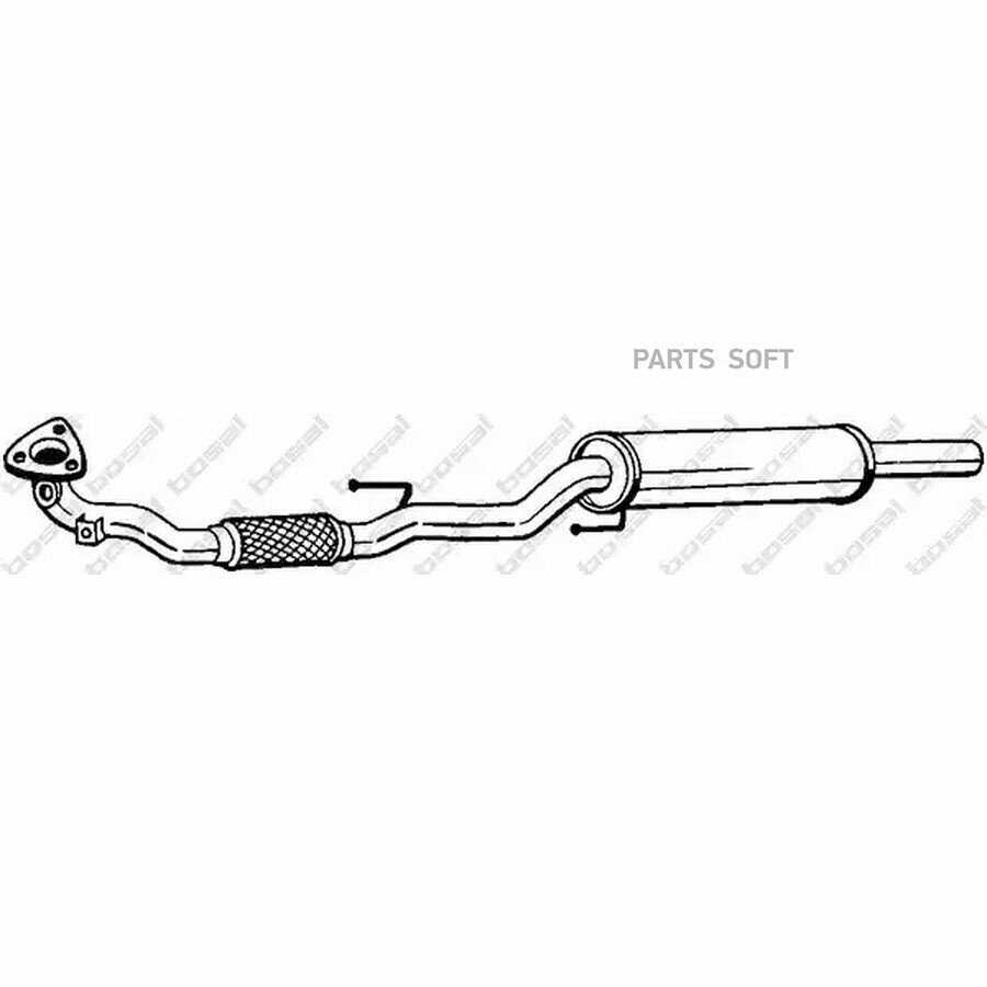 Глушитель VW Polo (09-) средняя часть BOSAL от официального дистрибьютора, BOSAL, артикул 281483