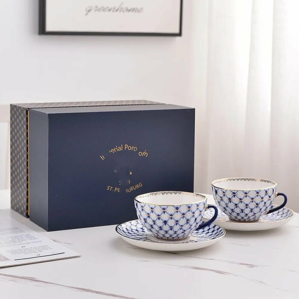 Сервиз чайный "Кобальтовая сетка" 250 мл на 1 перс.