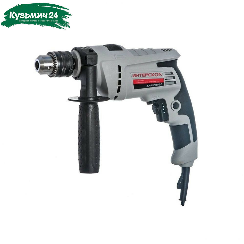 Дрель ИНТЕРСКОЛ ДУ-13/580ЭР, 1 шт.