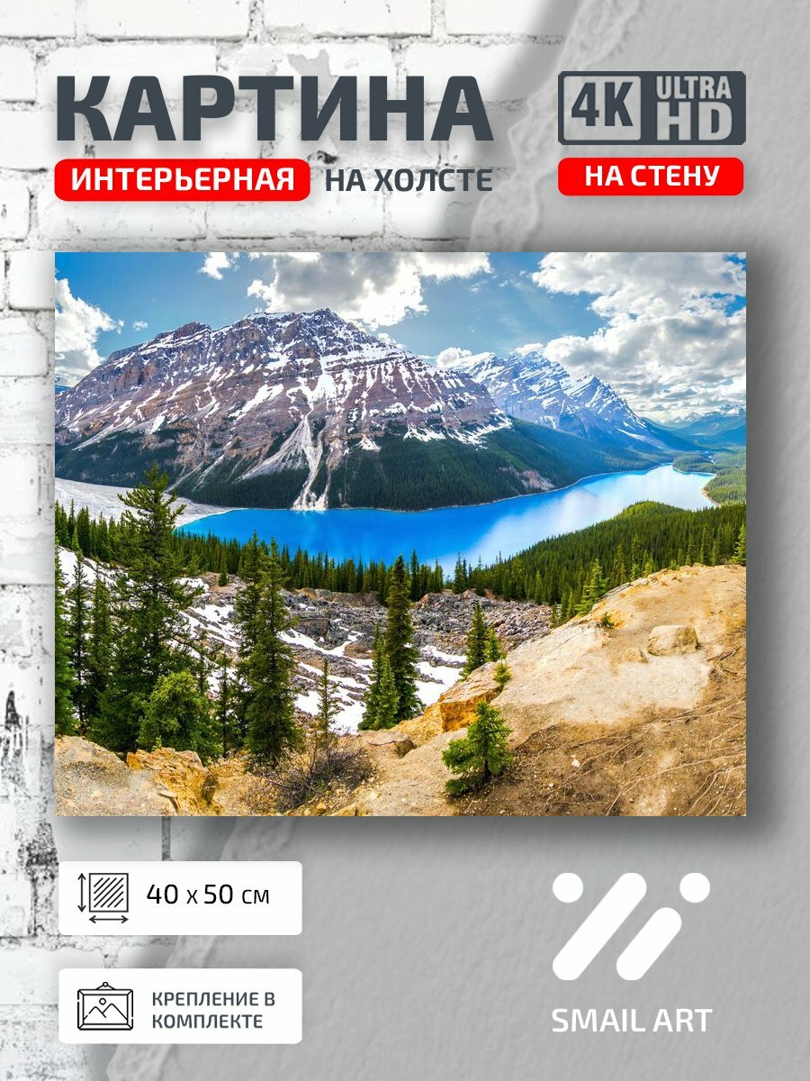 Картина на холсте интерьерная 40 на 50 на стену Облака Landscape для кафе пейзаж интерьер