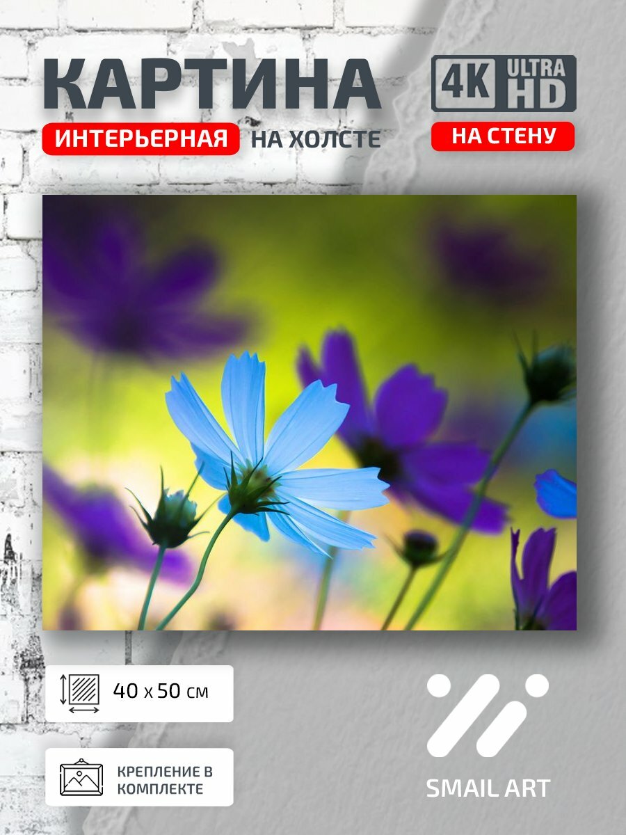 Картина на холсте интерьерная 40 на 50 на стену Синие blue для гостиной пейзаж интерьер