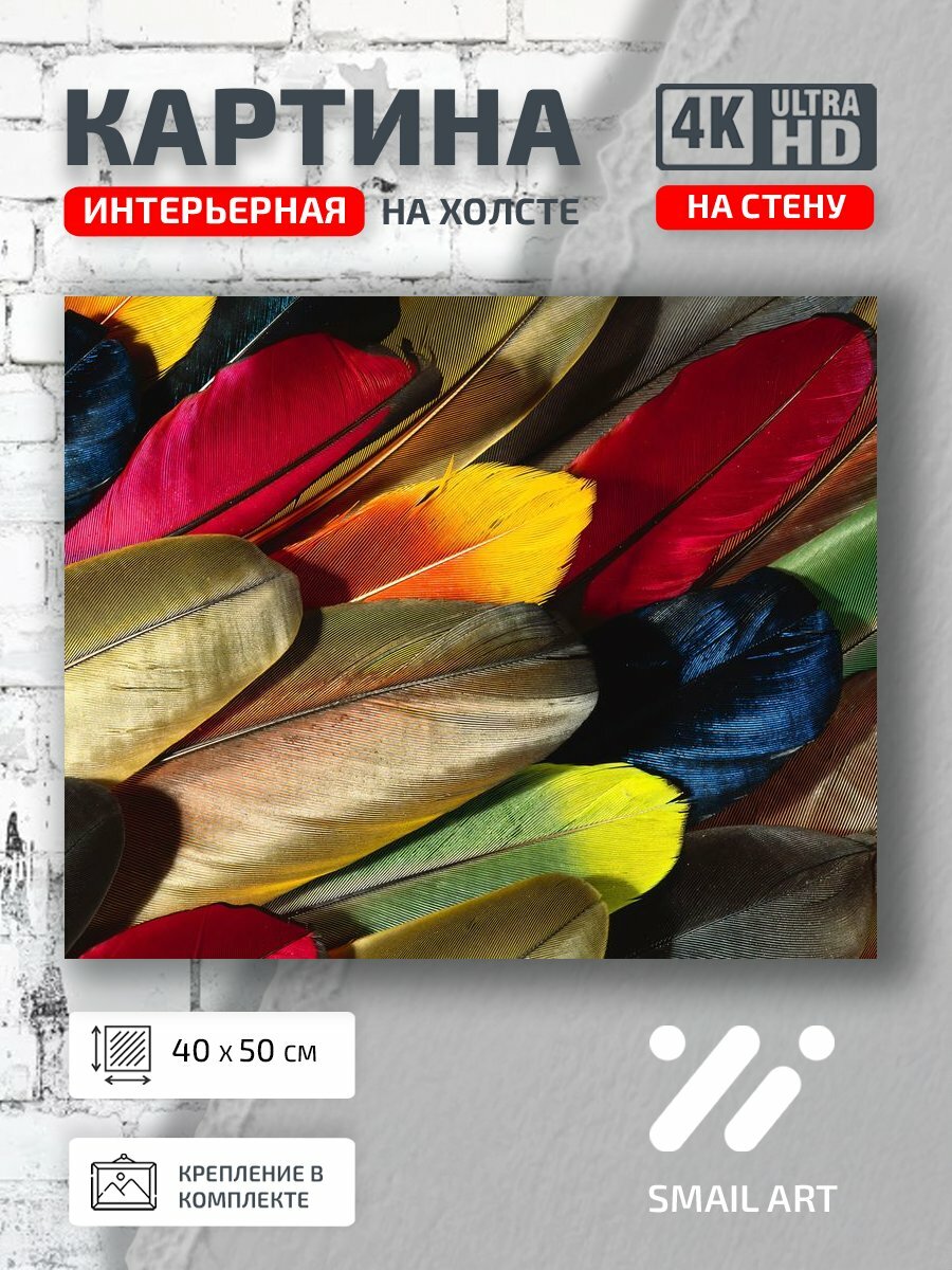Картина на холсте интерьерная 40 на 50 на стену Перья Landscape для кабинета пейзаж декор