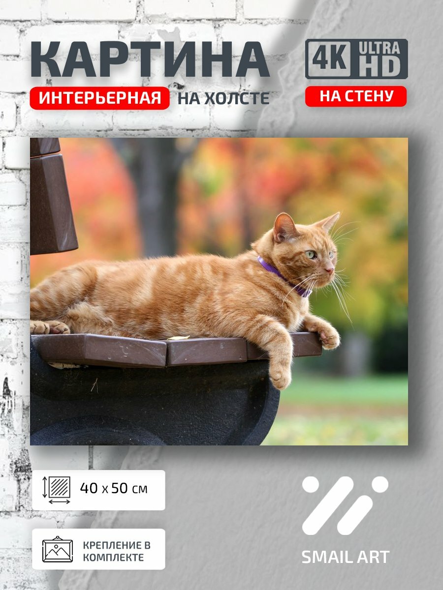 Картина на холсте интерьерная 40 на 50 на стену Осень Animal для кабинета animal style