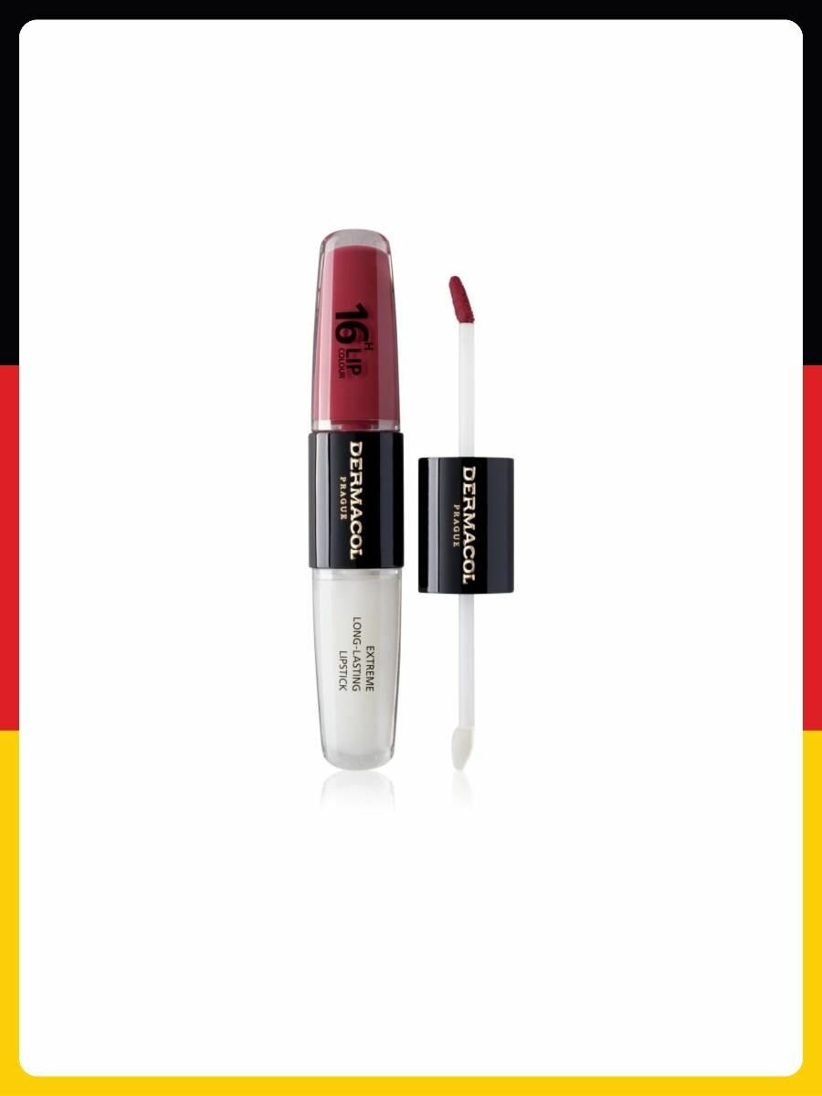 Губная помада Dermacol 16H Lip Colour long-lasting glossy lipstick 06 Merry Berry, 2х4 мл