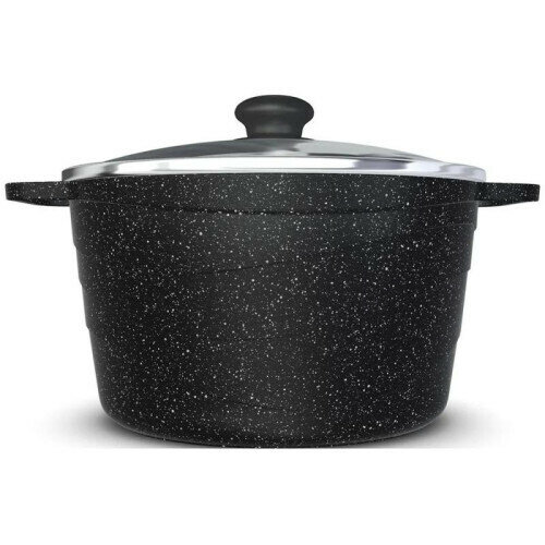 Кастрюля со стекл. крышкой со стекл. крышкой нева металл посуда NG 6650 5.0л "Neva Granite"