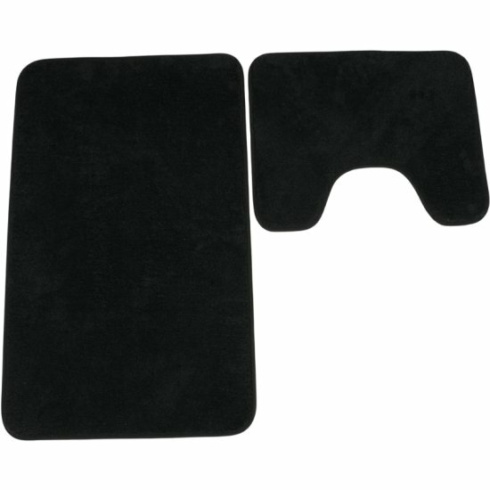 Комплект ковриков для ванной комнаты Blabar 50х80, 40х50 Оmhet полиэстер черный 2шт /50