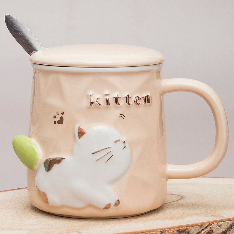 Кружка с крышкой Котик игрун