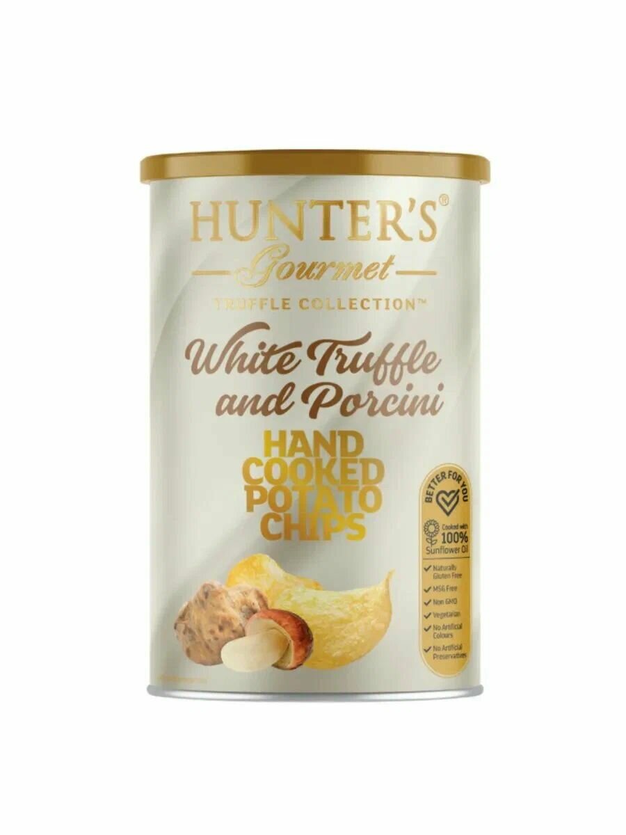 Чипсы картофельные Hunter s Gourmet (Белый Трюфель и Белый Гриб)150г, банка
