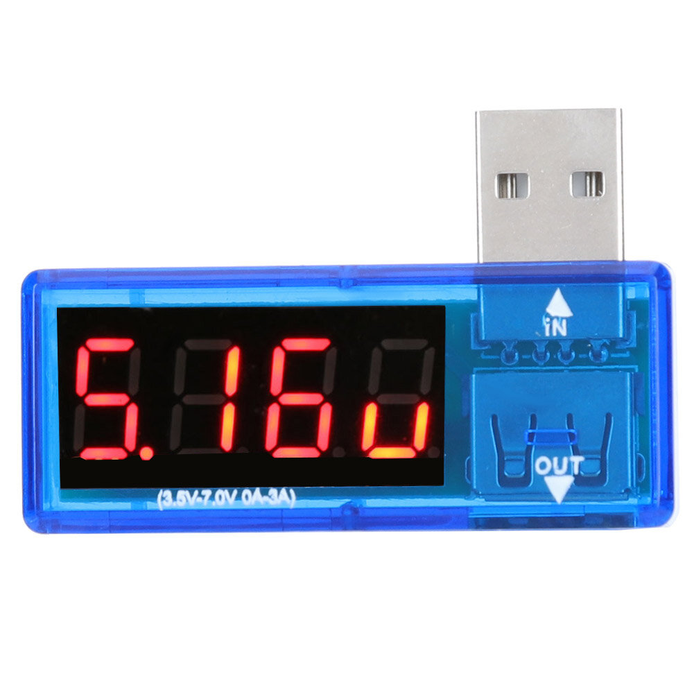 2 шт. USB-детектор, тестер тока, напряжения, вольтметр, амперметр, портативный для зарядных устройств мобильных телефонов, синий