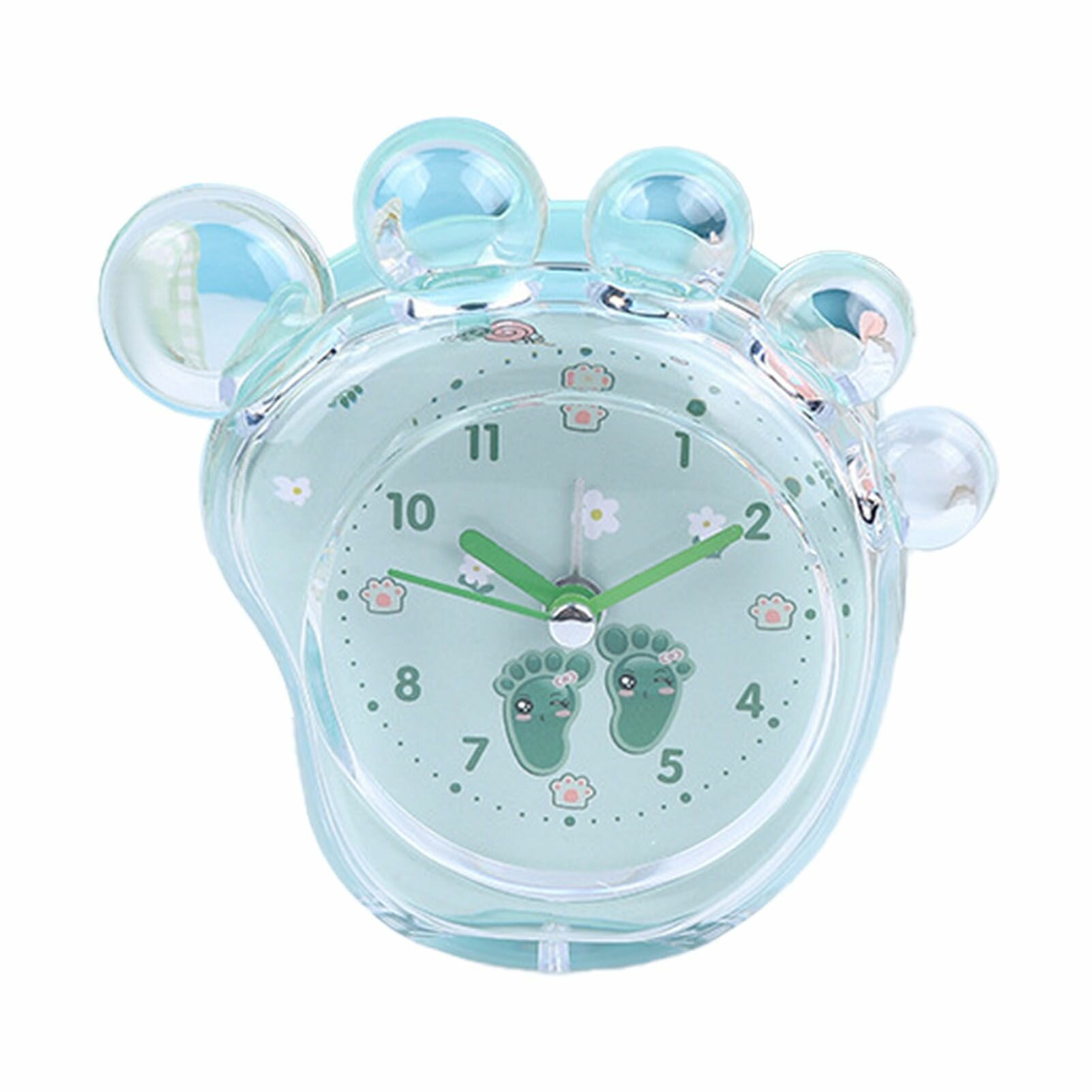 Будильник в форме ноги, милый мультяшный кристалл желе цветной детский будильник для спальни зеленый