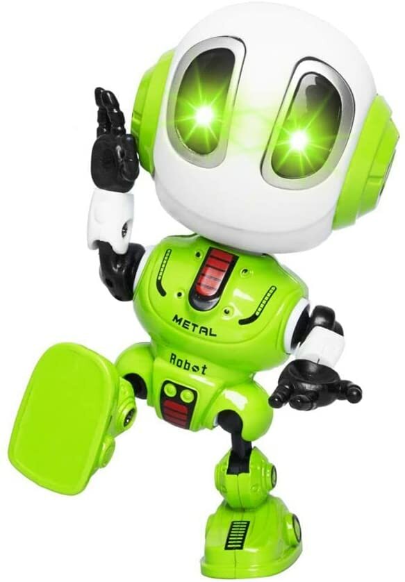 Robot для детей с функцией прослушивания и речи, возраст 3-5 лет, с мигающими глазами, металлические игрушки, с голосом, подарки на Рождество и День рождения для детей 5-7 лет, Зеленый, тип игрушки на батарейках, электронная игрушка, материал Пластик,