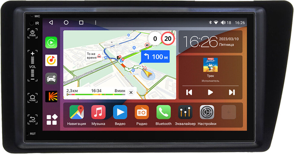 Штатная магнитола Honda Civic 7 2000-2006 (левый руль) Canbox H-Line 5514-RP-HNCV03L-101 Android 10 (4G-SIM, 6/128, DSP, IPS)