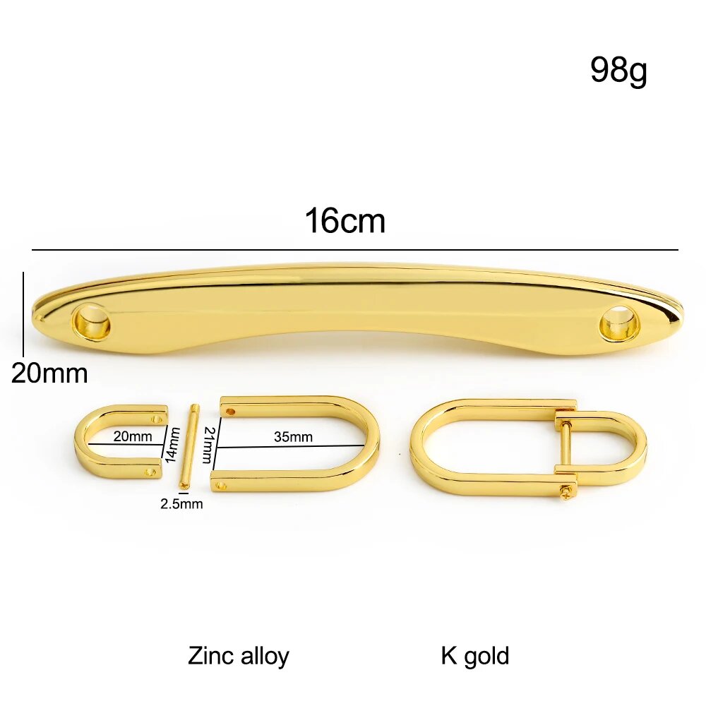 1/2/5 комплектов K, золотая металлическая роскошная ручка для сумки с винтовой пряжкой для женщин, сумка через плечо, ремешок, рамка для кошелька, сменные аксессуары «сделай сам»