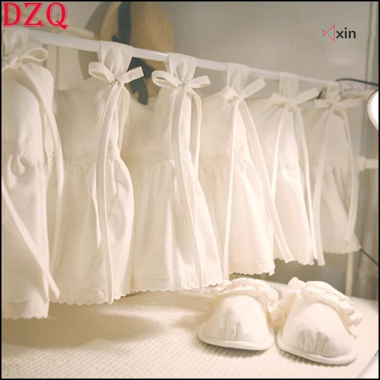 Короткая хлопковая кухонная занавеска DZQ с кружевом, полу-штора, 200 см*40 см