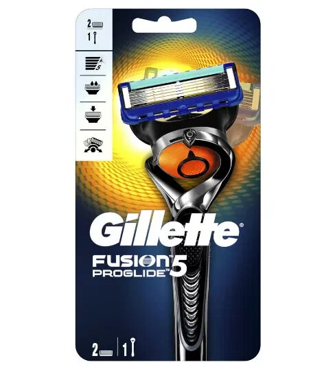 Бритва GILLETTE Fusion5 ProGlide с 2 сменными кассетами, старого образца