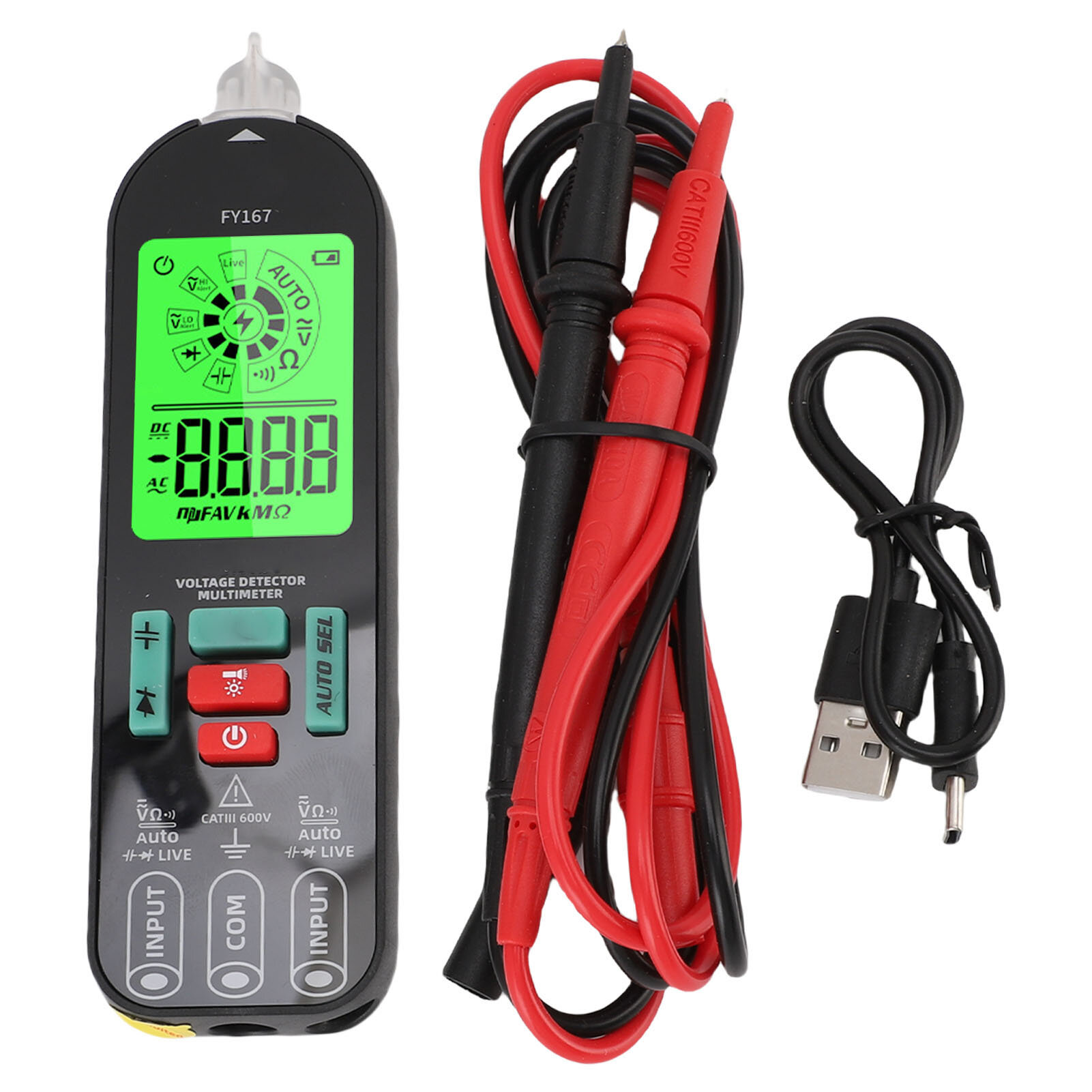 Цифровой мультиметр с интеллектуальной системой защиты от перегрева, тестер переменного и постоянного напряжения, конденсаторов и резисторов, бесконтактный электрический вольтметр.