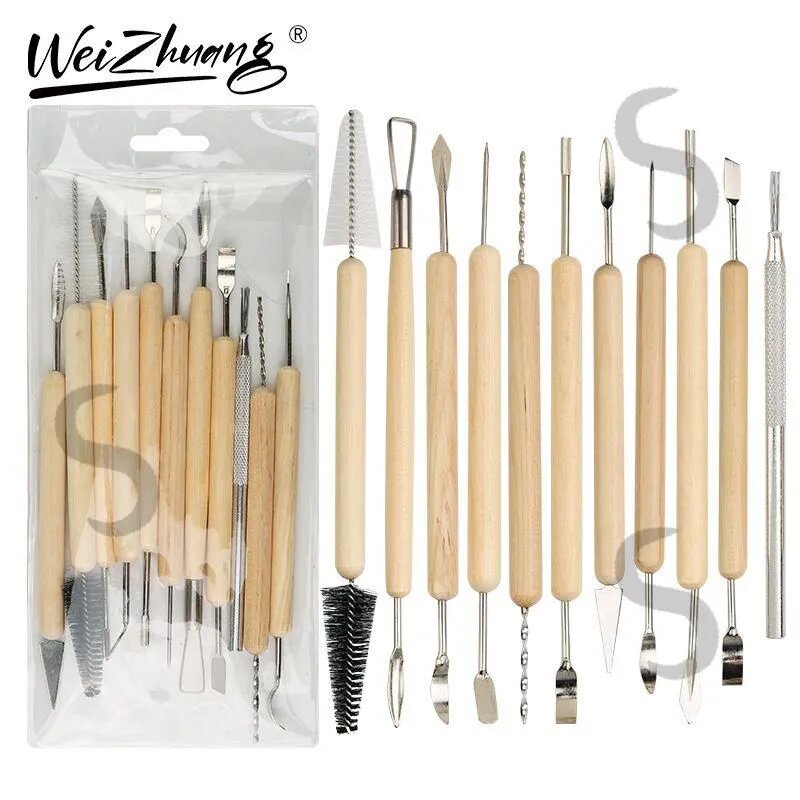 Набор инструментов для лепки и моделирования / Стеки для лепки из глины и пластилина 11 предметов-lukong1.6