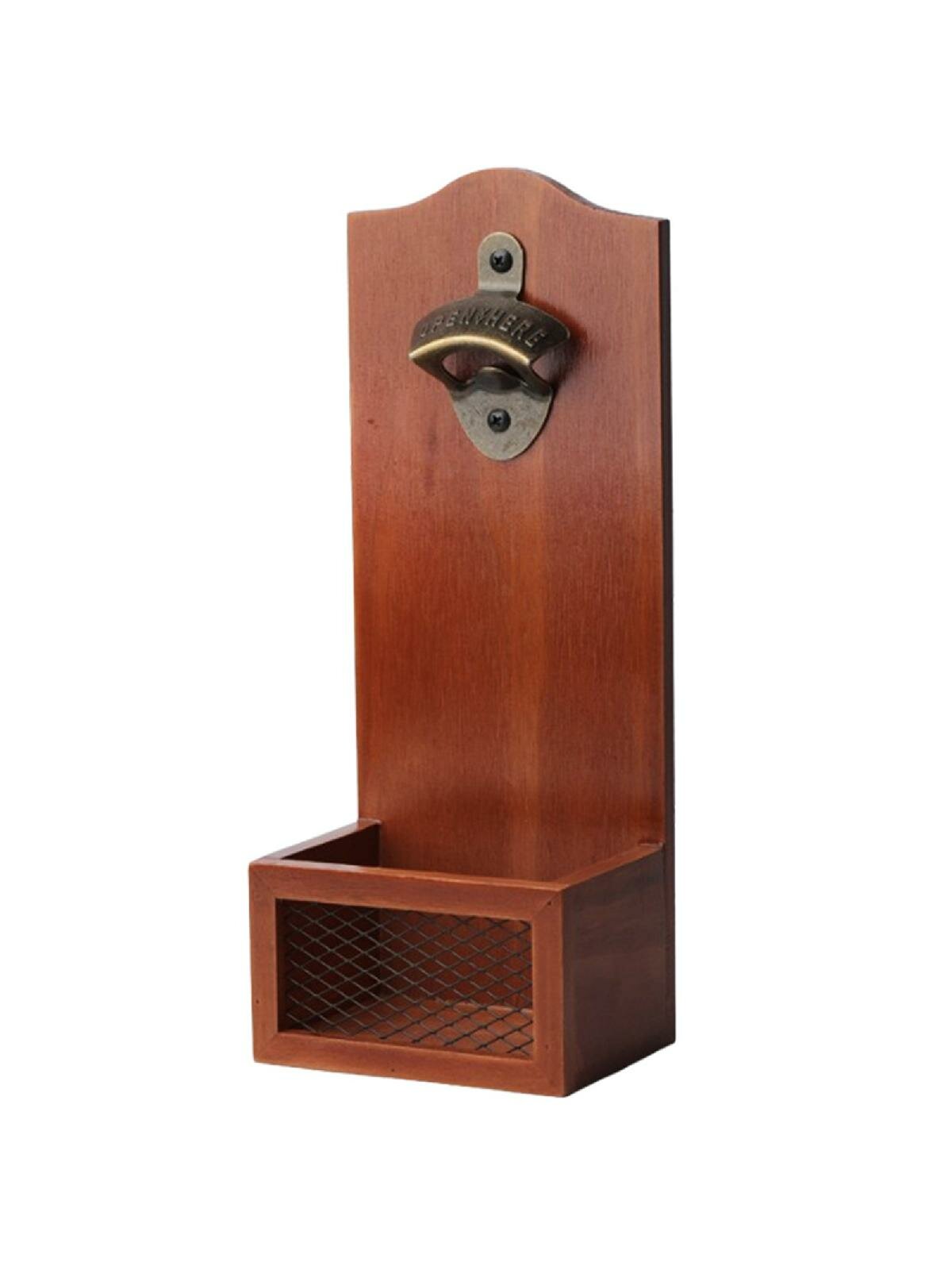 Деревянная настенная открывалка для бутылок для домашнего бара ресторана Простая установка